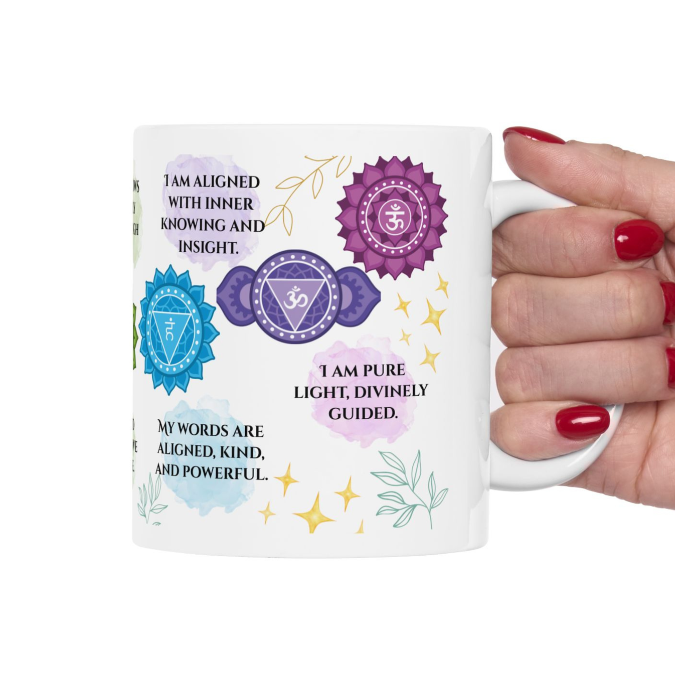 Chakra Affirmation Ceramic Mug — 11oz & 15oz Mindfulness Coffee Cup ...