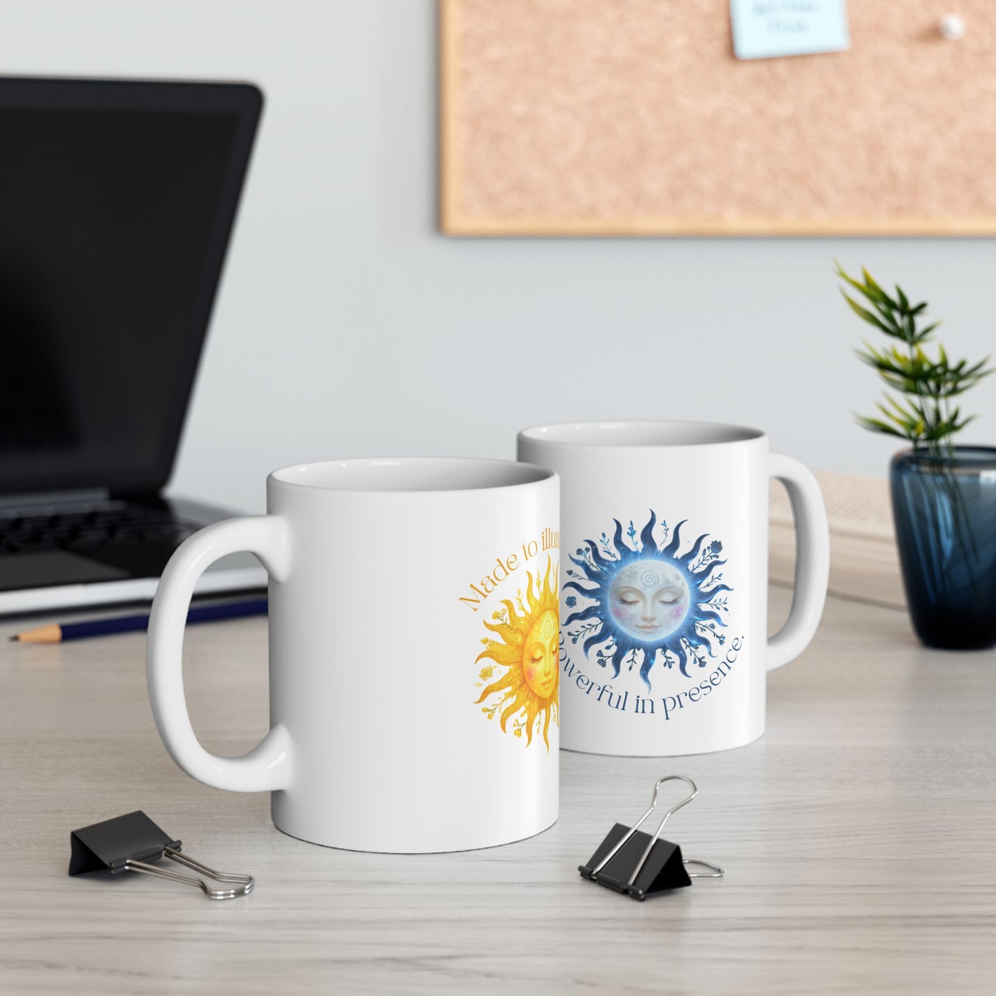 Sun & Moon Ceramic Mug — “Powerful in Practice” Yin Yang Astrology Cof ...